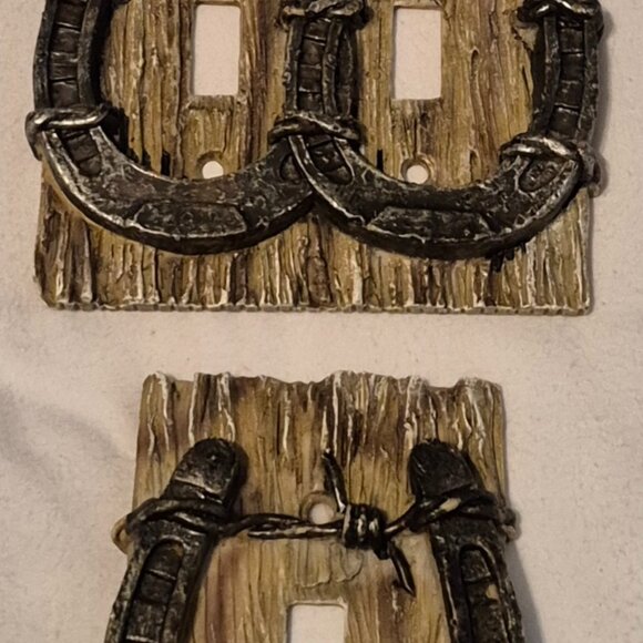 Wall Decor | Set Of 2 Resin Horseshoe Light Switch Covers Double Single ...